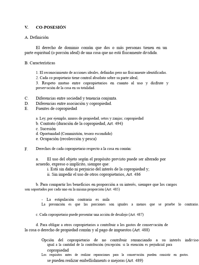 Esquema de Copropiedad y Posesión | PDF | Posesión (Ley) | Condominio