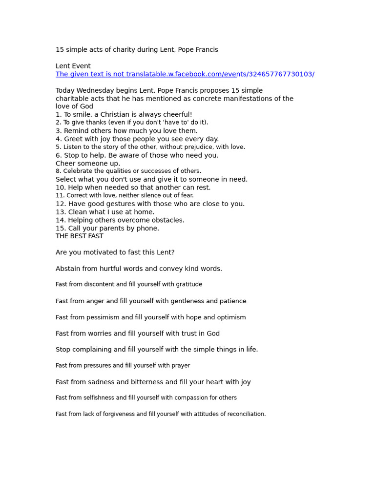 15 Simple Acts of Charity | PDF