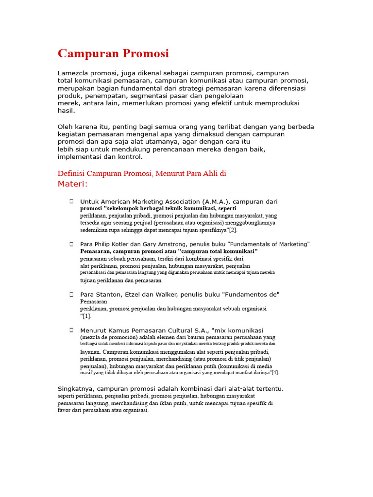 Campuran Promosi | PDF