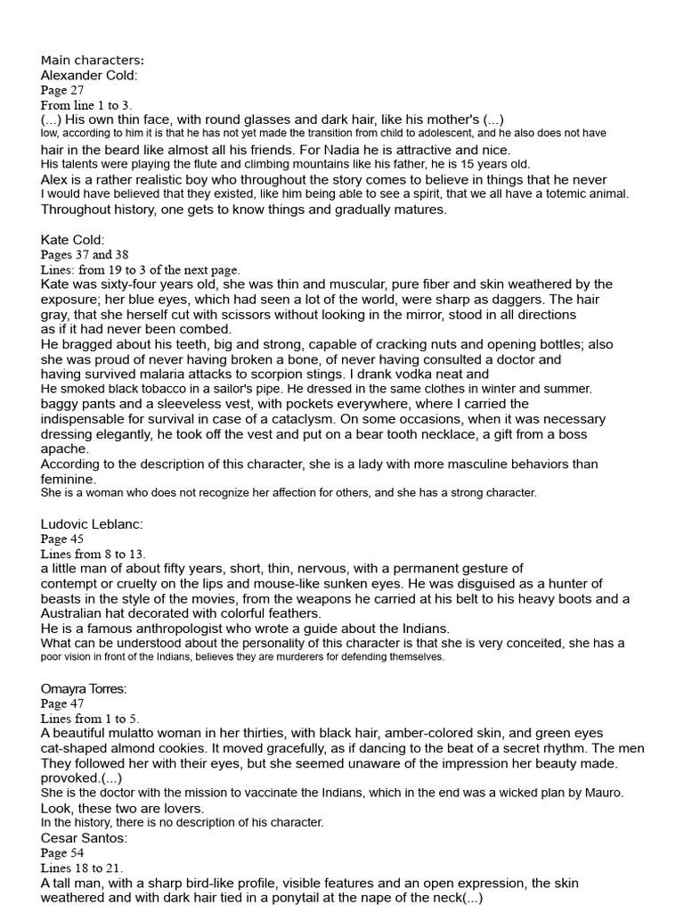 Characters The City of Beasts | PDF