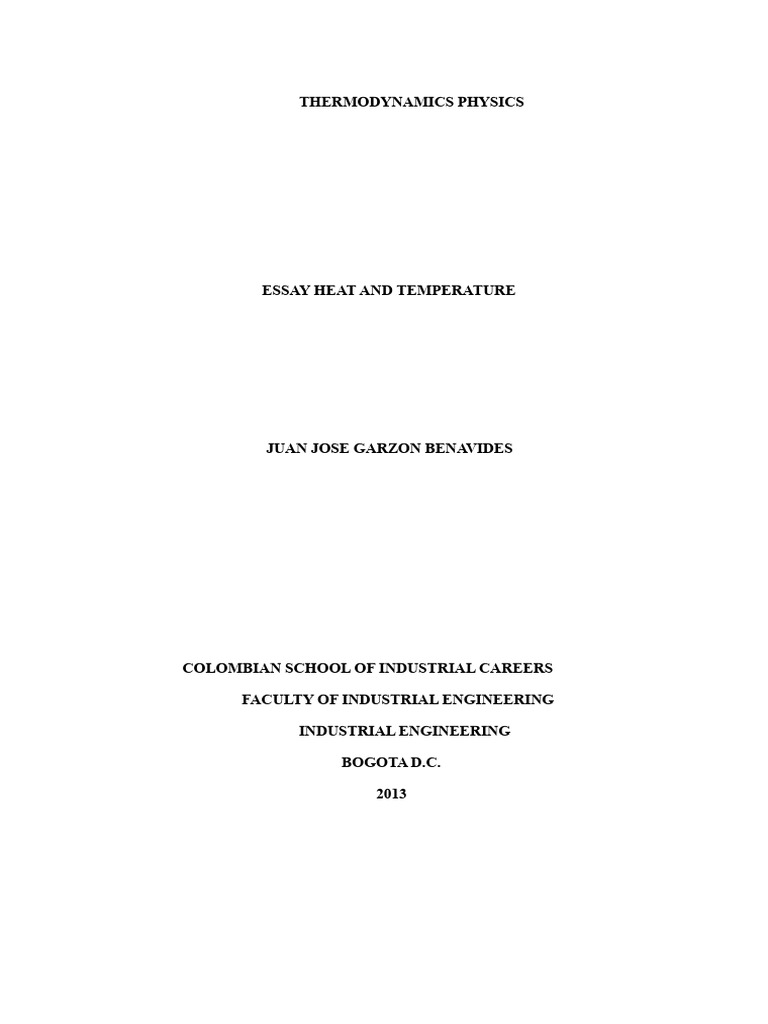 Essay On Heat and Temperature | PDF