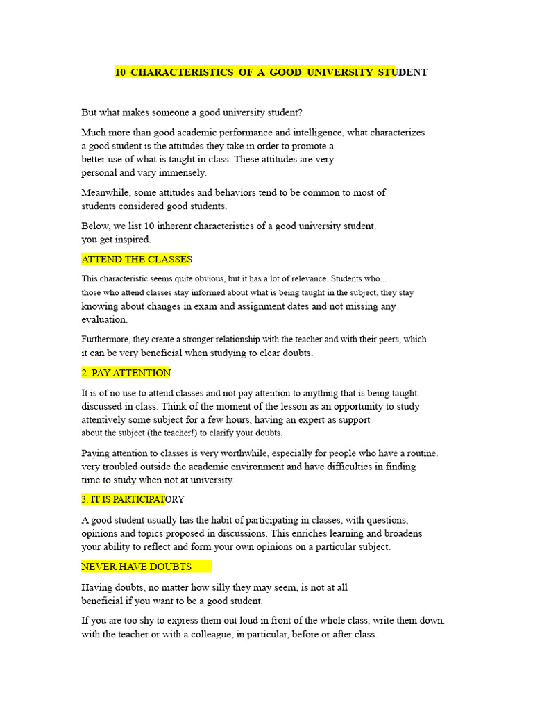 Traits of Successful University Students | PDF | Teachers | Learning