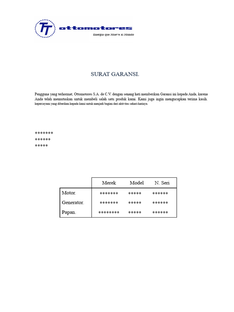 Surat Garansi | PDF