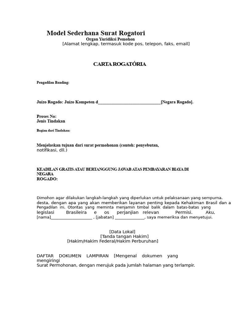 Model Surat Permohonan Sederhana Dalam Word | PDF