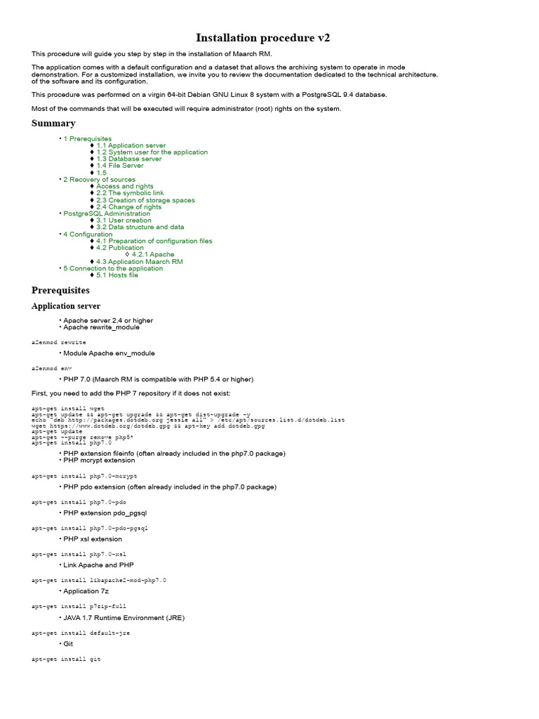 Maarch RM_Installation Procedure v2 | PDF | Php | World Wide Web