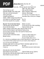Uptown Funk Clean Lyric Sheet | PDF | American Pop Songs | Rhythm And ...