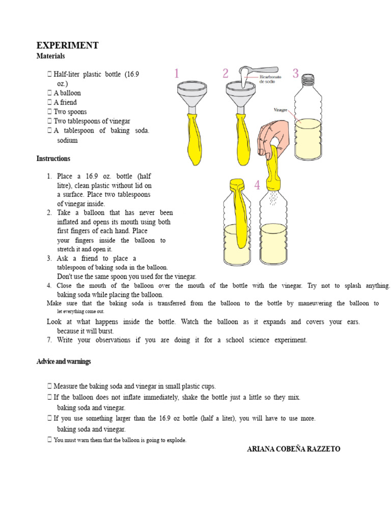Vinegar and Baking Soda Experiment | PDF