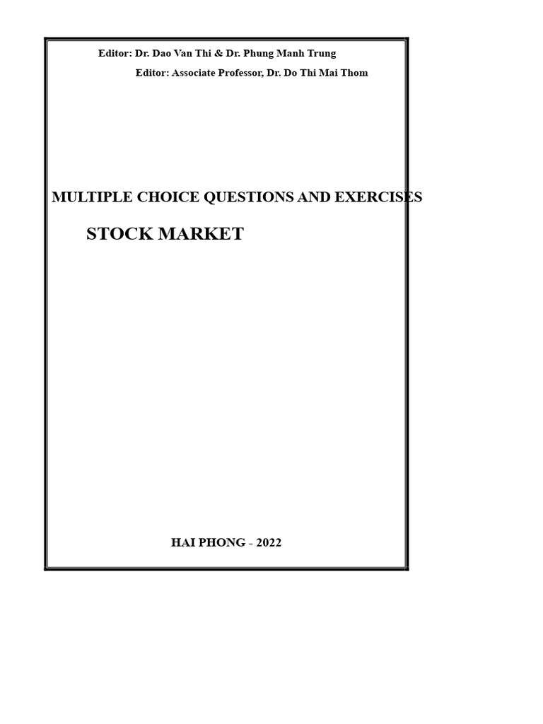 Stock Market MCQs and Exercises Guide | PDF | Bonds (Finance) | Stocks