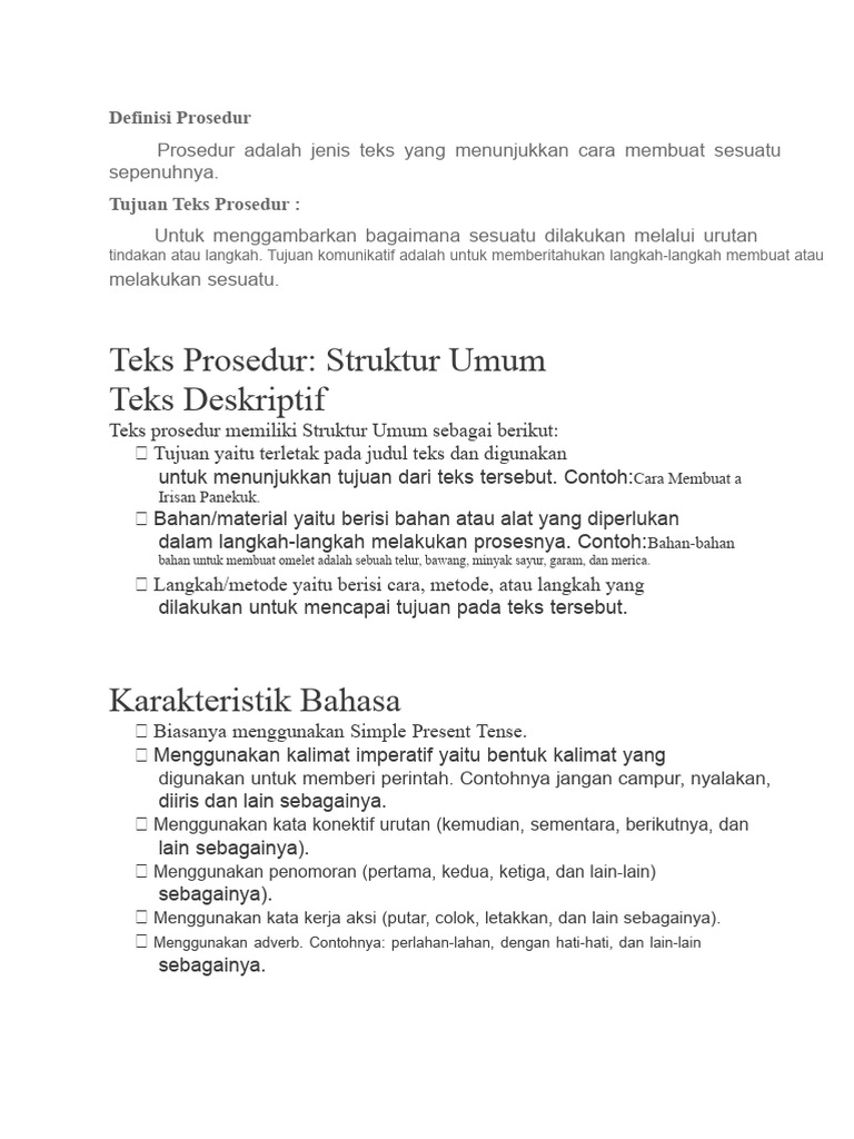 Pentingnya Kejelasan dalam Teks Prosedur | PDF
