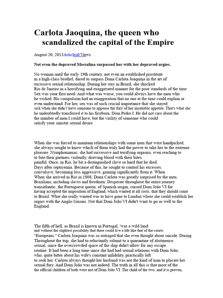 Carlota Joaquina The Queen Who Scandalized | PDF