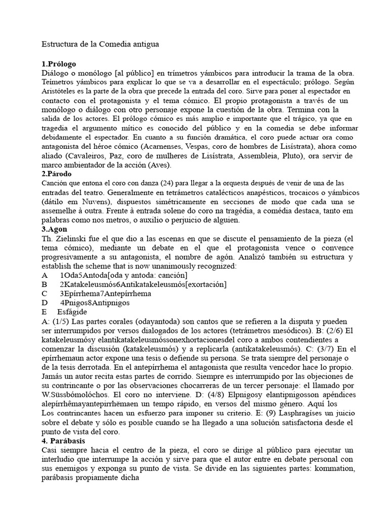 Estructura de La Comedia | PDF | Antigua Grecia