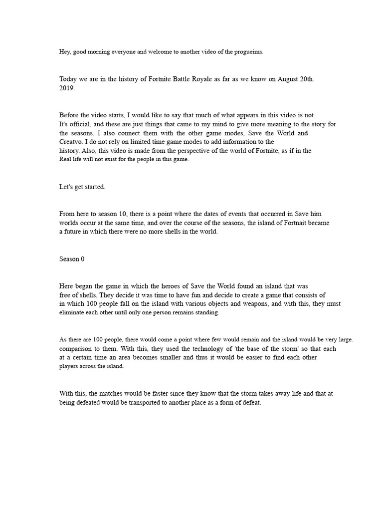 Script Story of Fortnite | PDF | Volcano