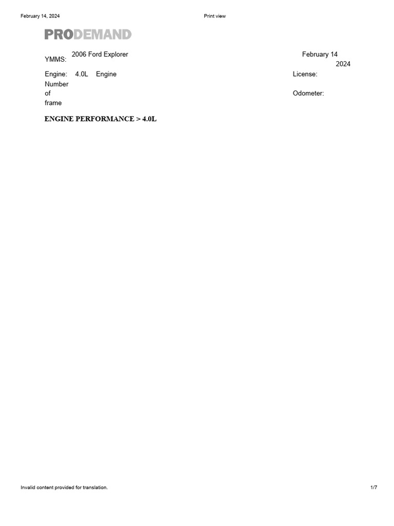 2006 Ford Explorer 4.0L Engine Overview | PDF | Automatic Transmission ...