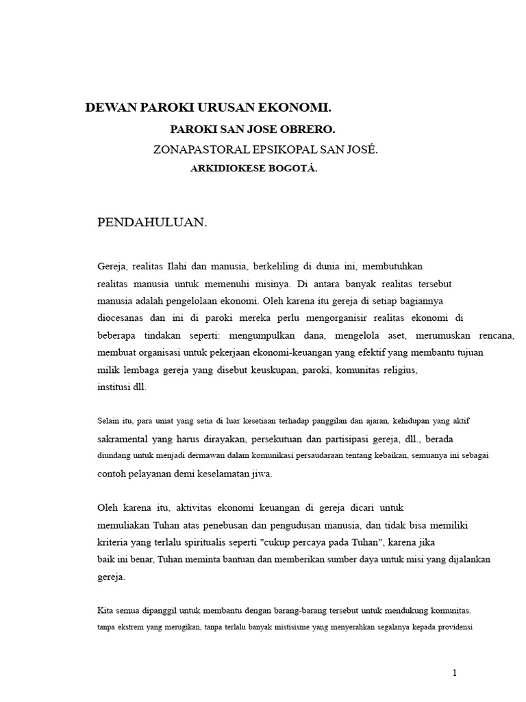 Dewan Paroki Urusan Ekonomi | PDF