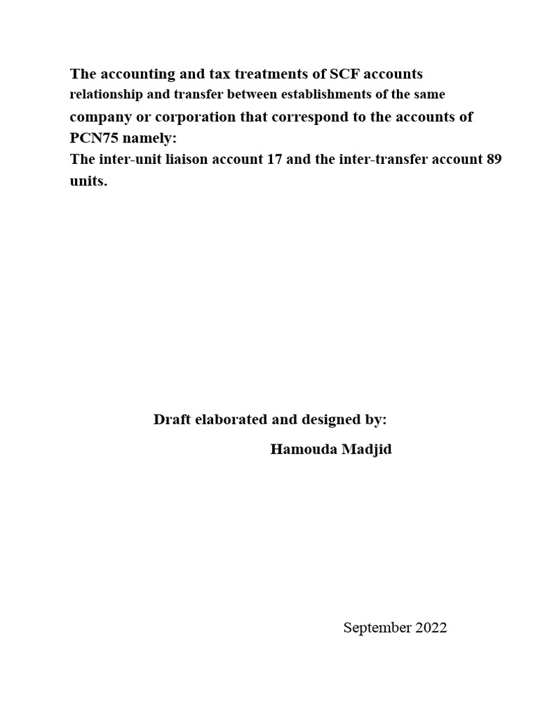 The Accounting and Tax Treatments of The SCF Liaison and Transfer Accounts | PDF | Debits And ...