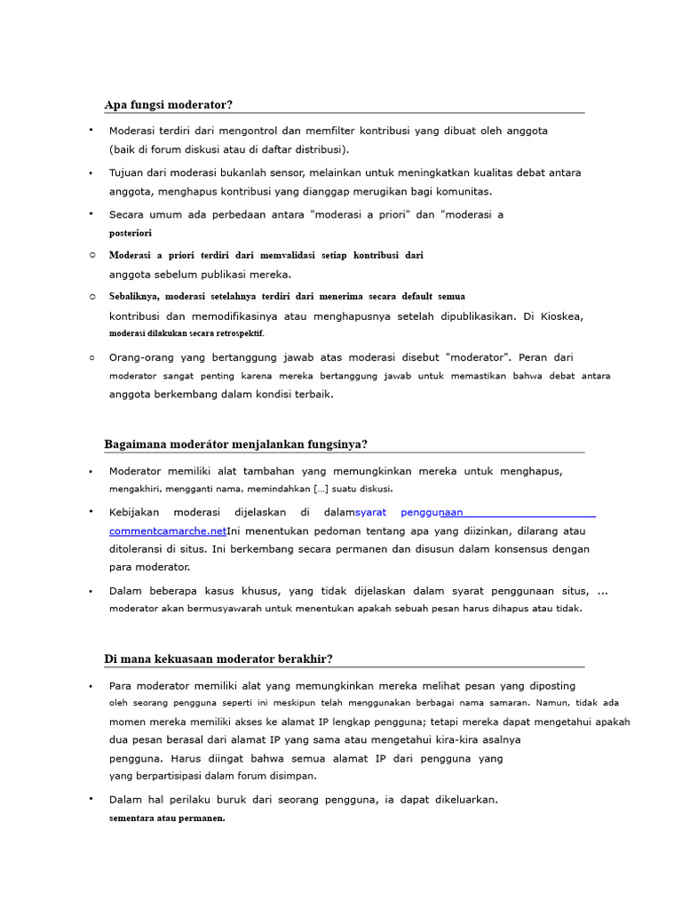 Fungsi dan Peran Moderator dalam Forum | PDF