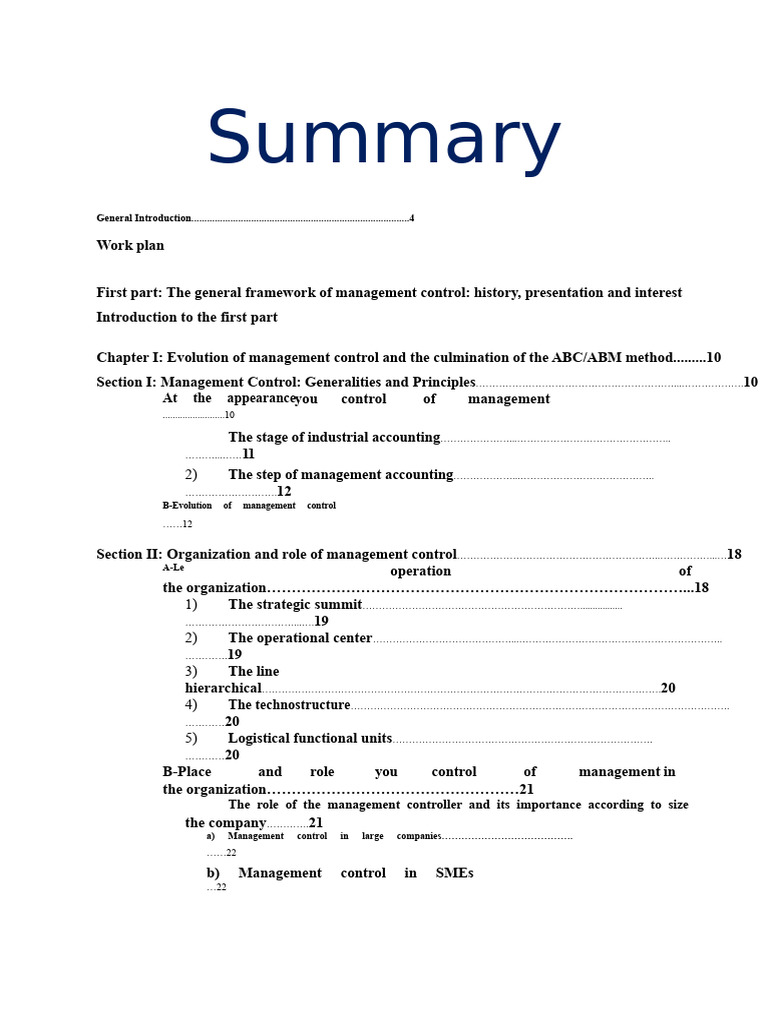 Management Control and ABC Method Overview | PDF | System | Decision Making
