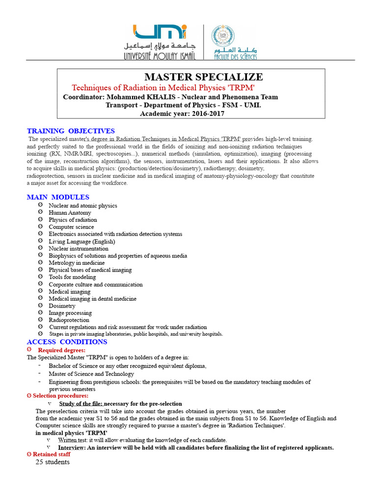 master | PDF | Medical Physics | Medical Imaging