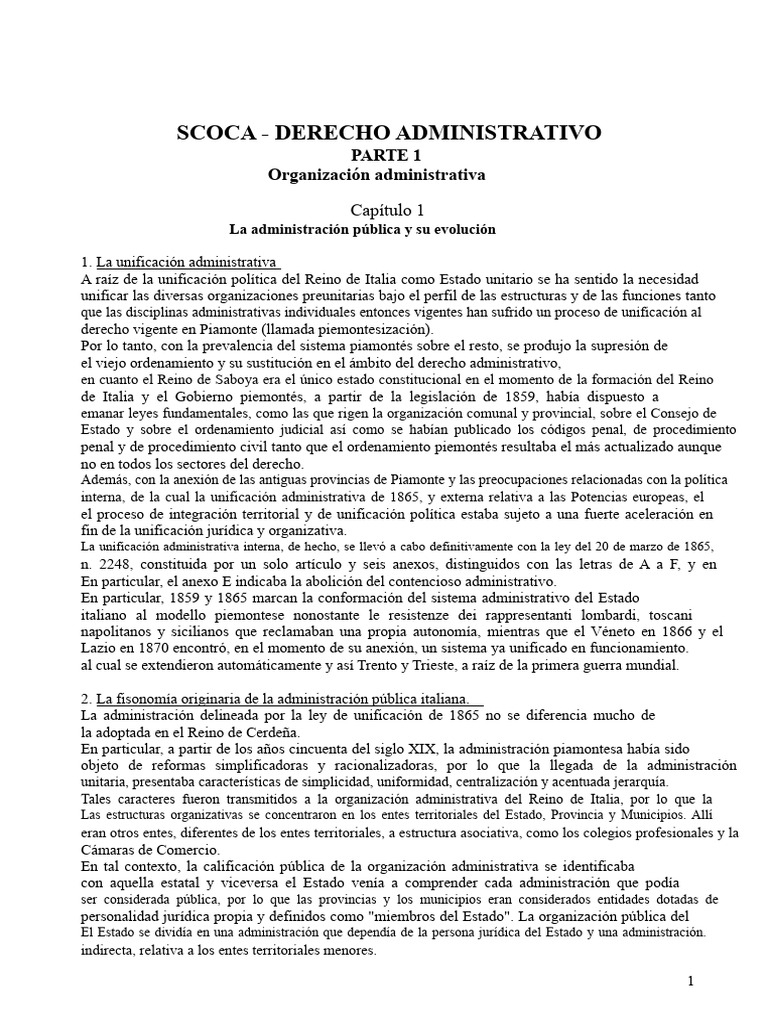 Resúmenes Del Texto Scoca de Derecho Administrativo 1 | PDF ...