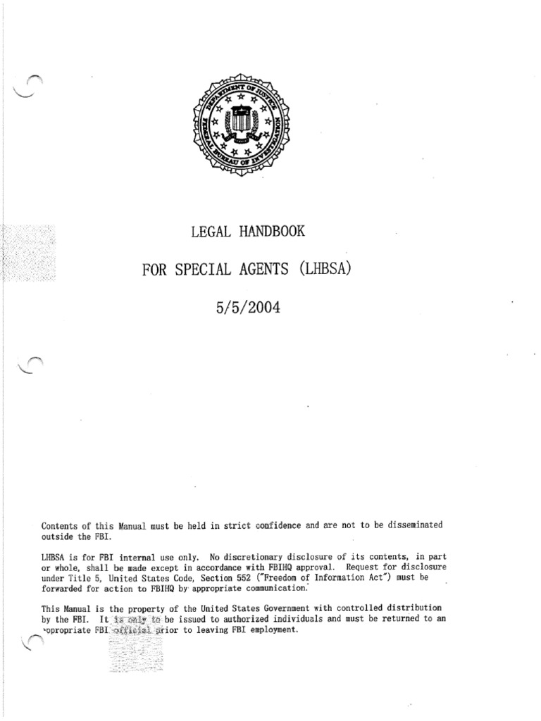 Legal Handbook For FBI Special Agents Part 02 - Final | PDF