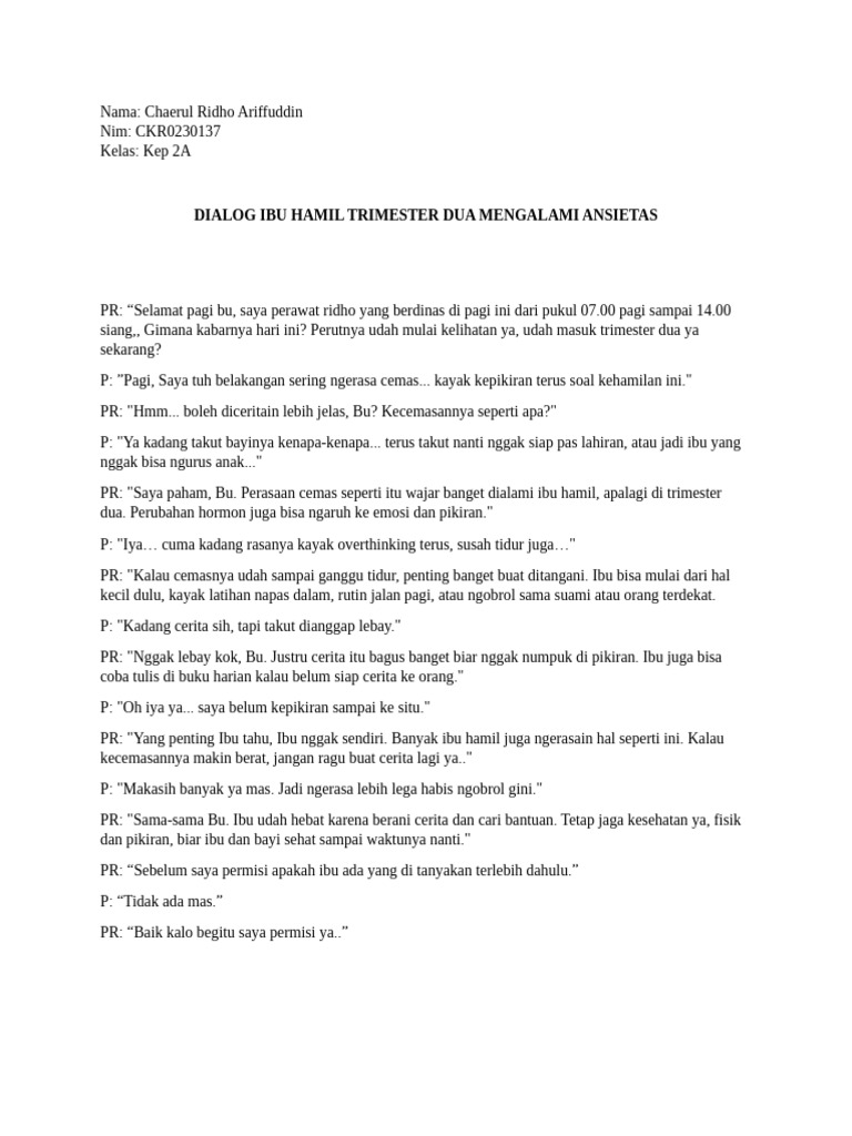 Dialog Kecemasan Ridho | PDF