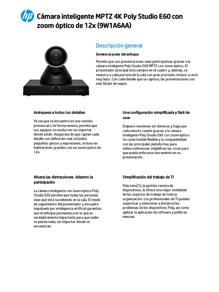 Poly Studio E60 | PDF | Óptica | Electrónica