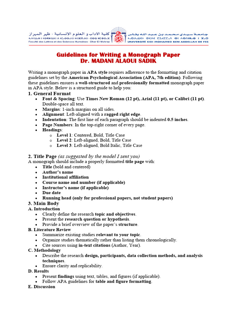 APA Monograph Writing Guidelines | PDF | Apa Style | Citation