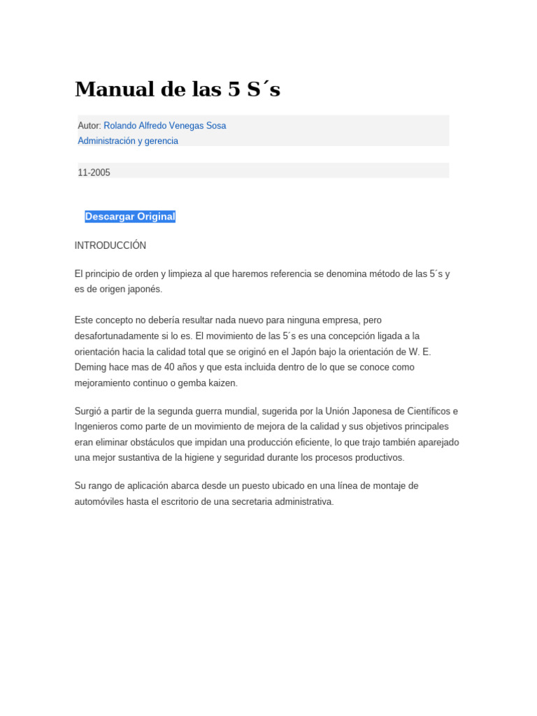 Manual de Las 5 S | PDF