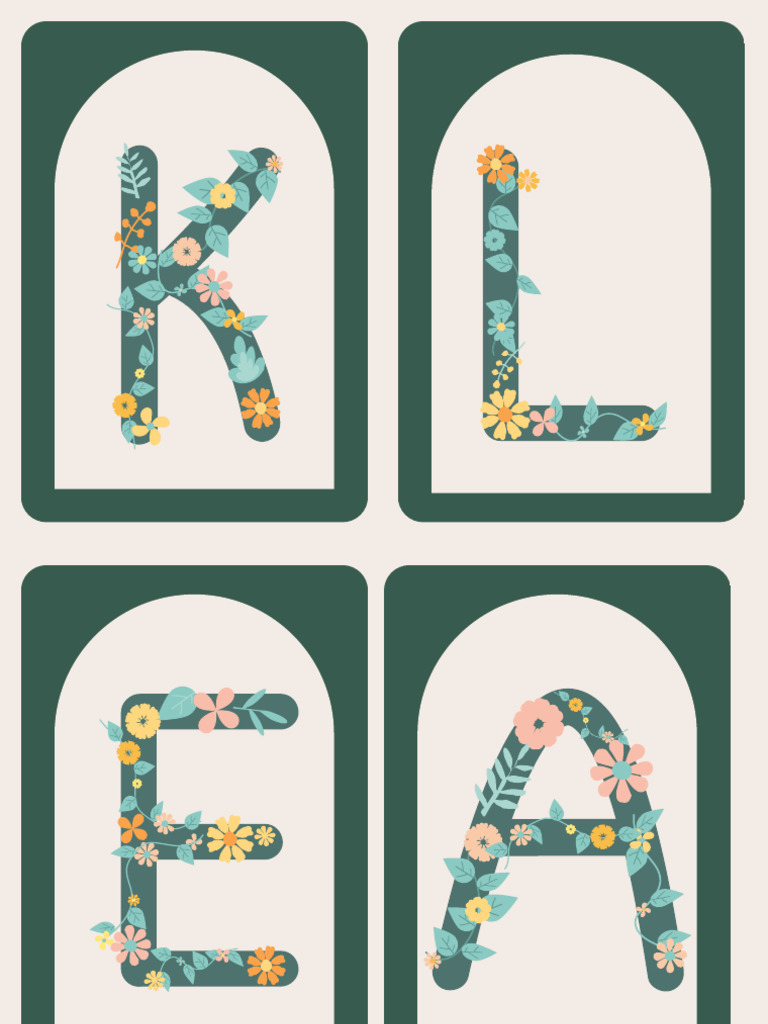 Green Flowers Alphabet Flashcards Wall Display - 20240905 - 092653 ...