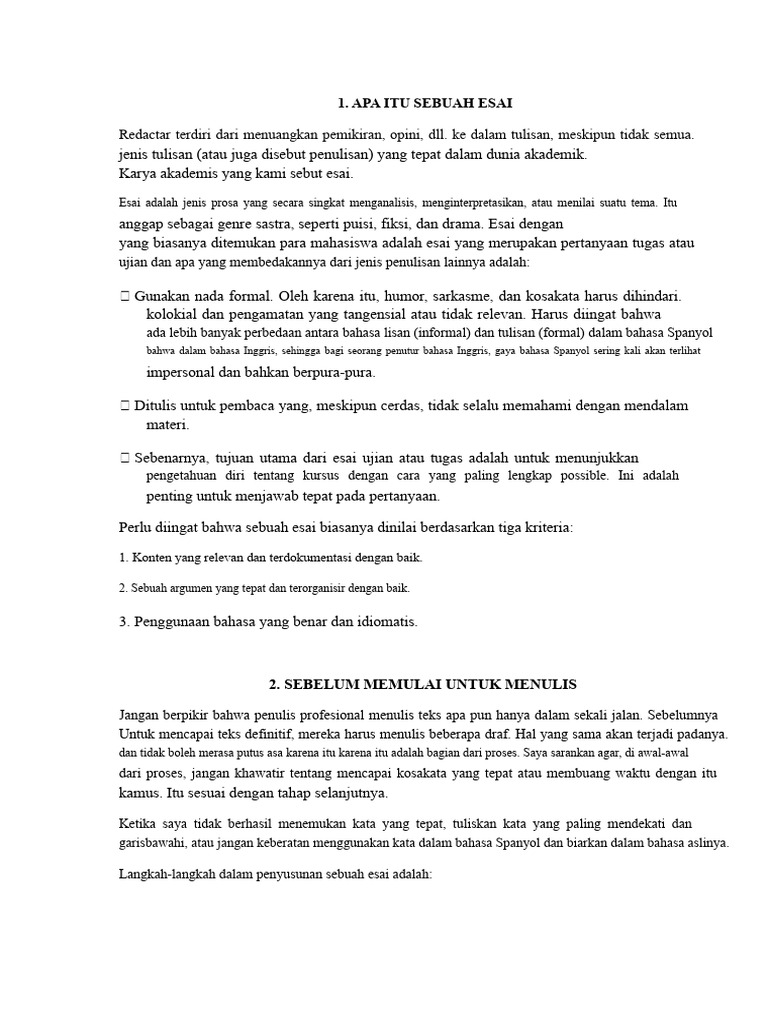 Panduan Menulis Esai Akademis | PDF