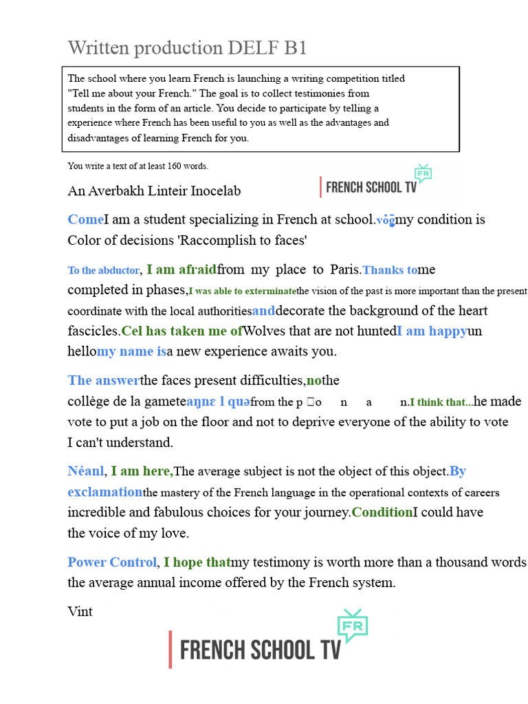 Writing Tips for DELF B1 Students | PDF | Learning | Human Communication