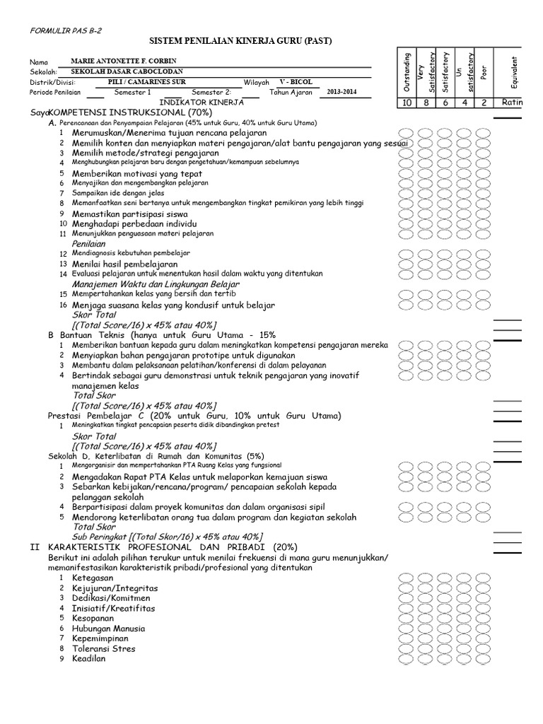 Sistem Penilaian Kinerja Untuk Guru | PDF