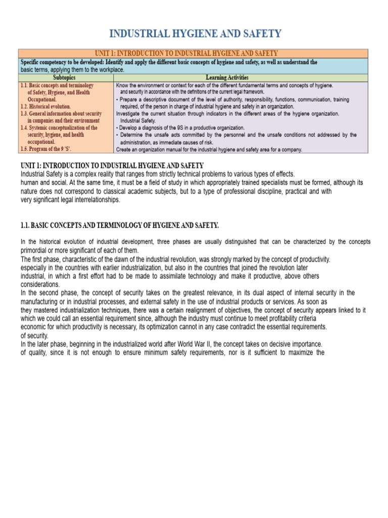 Introduction to Industrial Hygiene & Safety | PDF | Occupational Safety ...