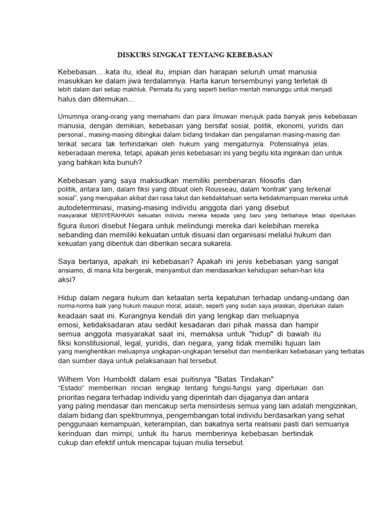Kebebasan Sejati: Mencari Diri Sendiri | PDF