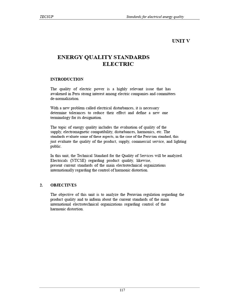 Peruvian Electrical Energy Quality Standards | PDF | Standardization ...