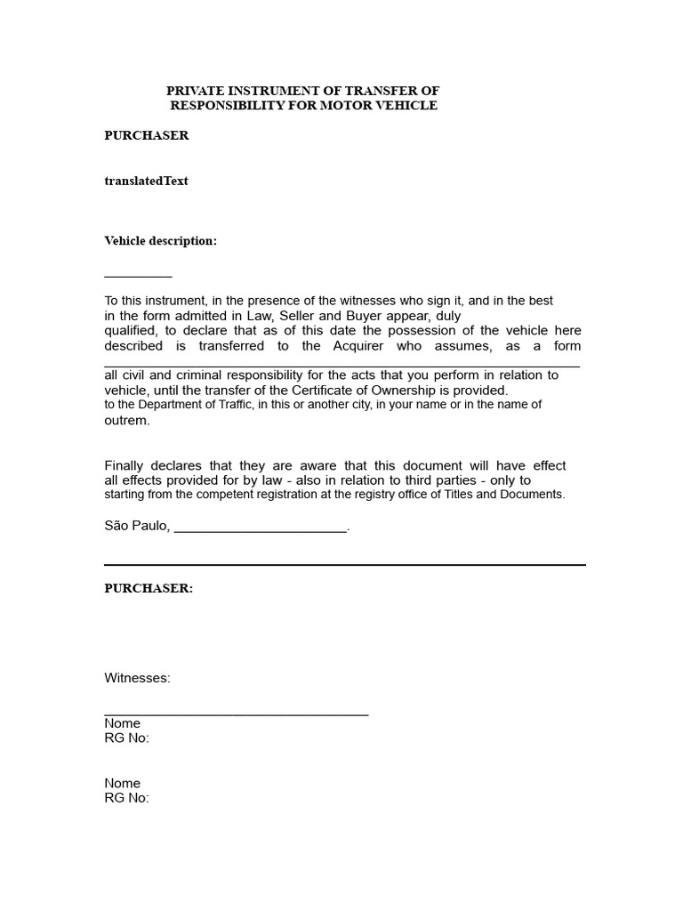 Vehicle Transfer Model | PDF