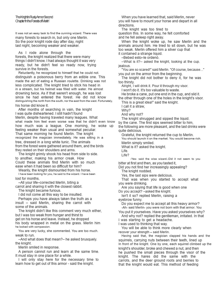 The Knight of The Rusty Armor Second Chapter | PDF