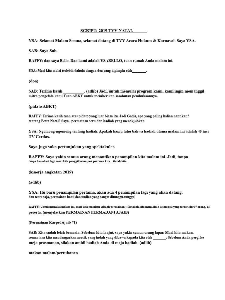 NASKAH Pesta Natal | PDF