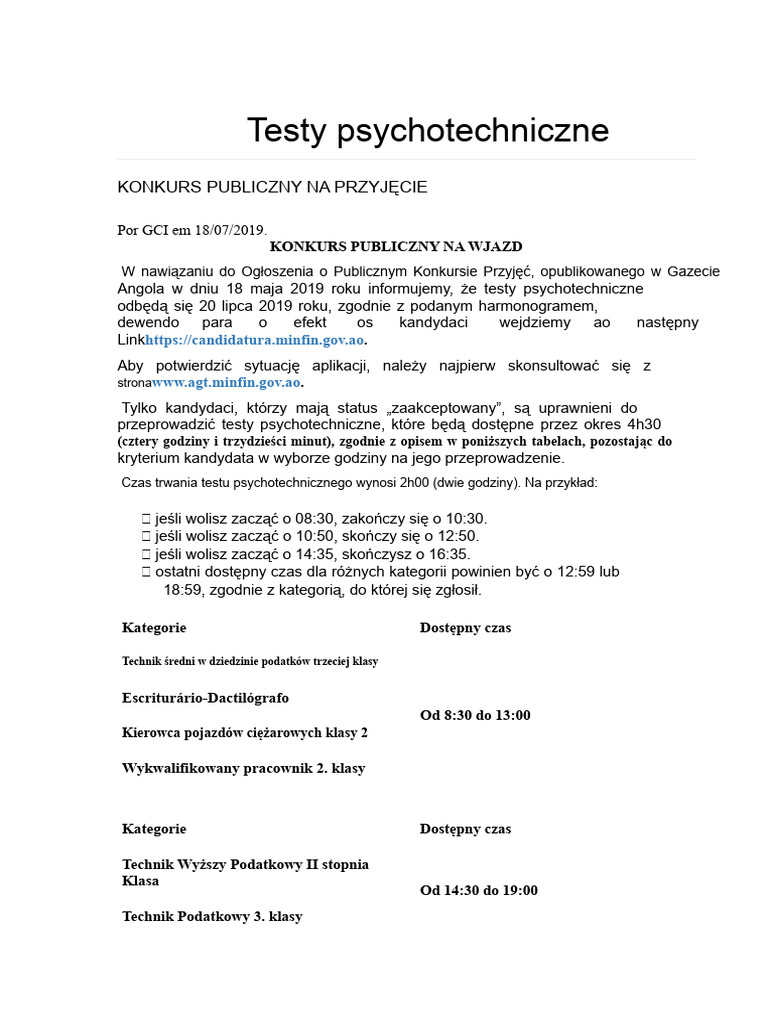Test Psychotechniczny Agt | PDF