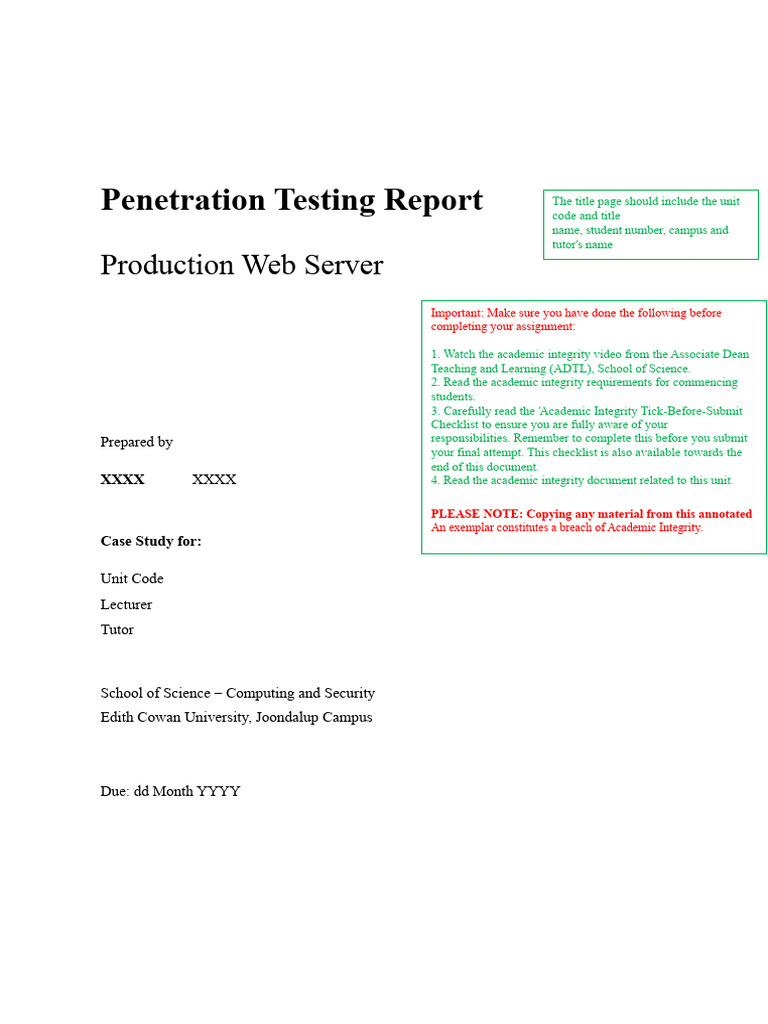 Penetration Testing Report: Web Server | PDF | Port (Computer ...