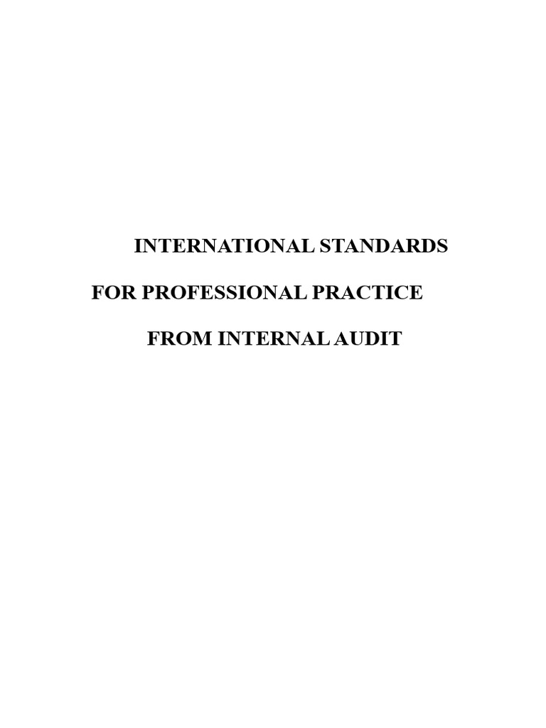 International Standards For The Professional Practice of Internal Auditing | PDF | Internal ...