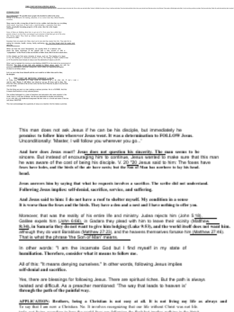 The Cost of Discipleship | PDF | Jesus | Disciple (Christianity)