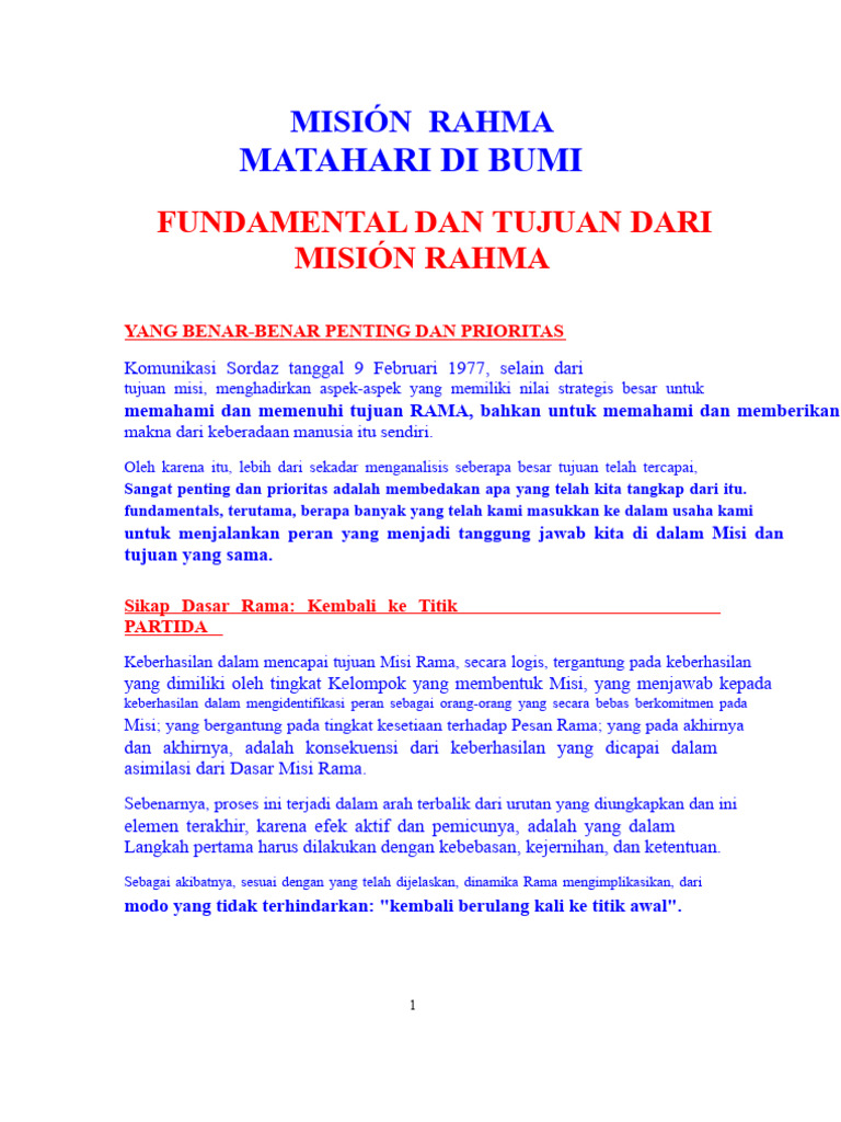 Dasar Dan Tujuan Misi Rahma | PDF