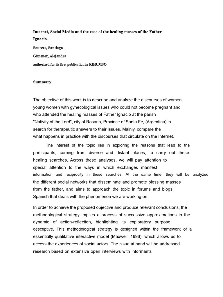 Analysis of Father Ignacio's Healing Masses | PDF | Internet Forum ...