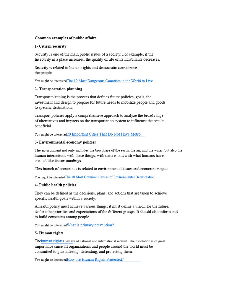 Key Examples of Public Affairs | PDF