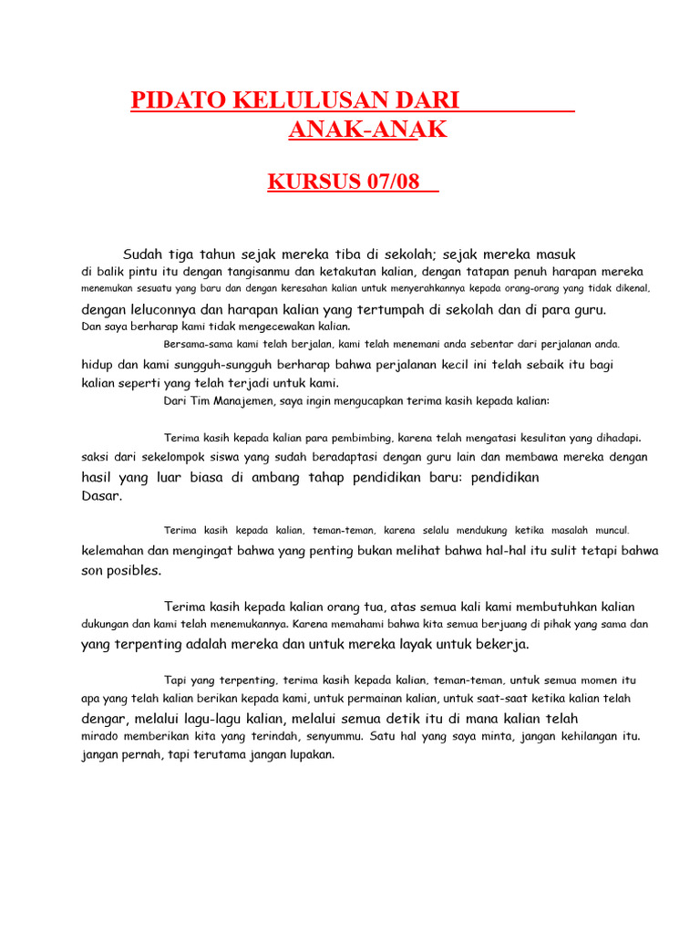 00gPIDATO KELULUSAN ANAK-ANAK | PDF