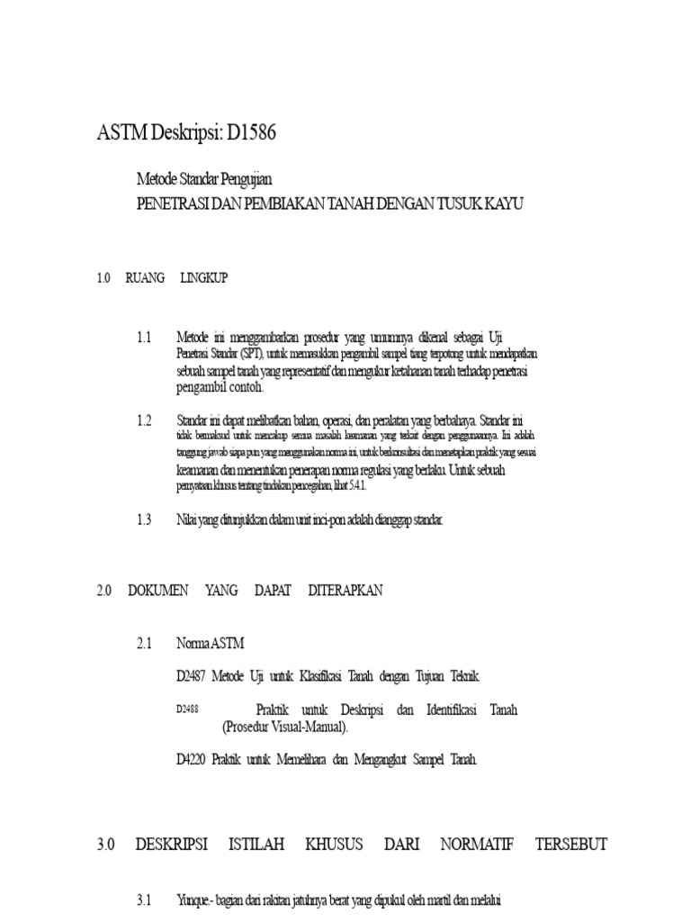Astm d1586 SPT | PDF