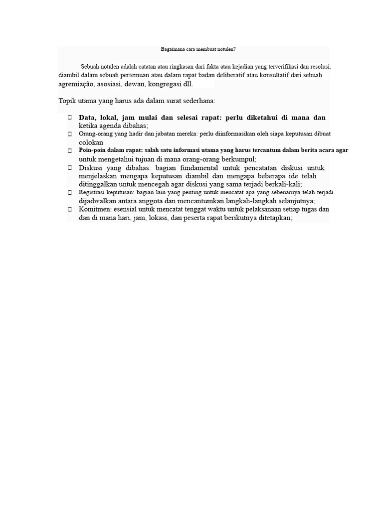 Cara Membuat Notulensi Rapat Efektif | PDF