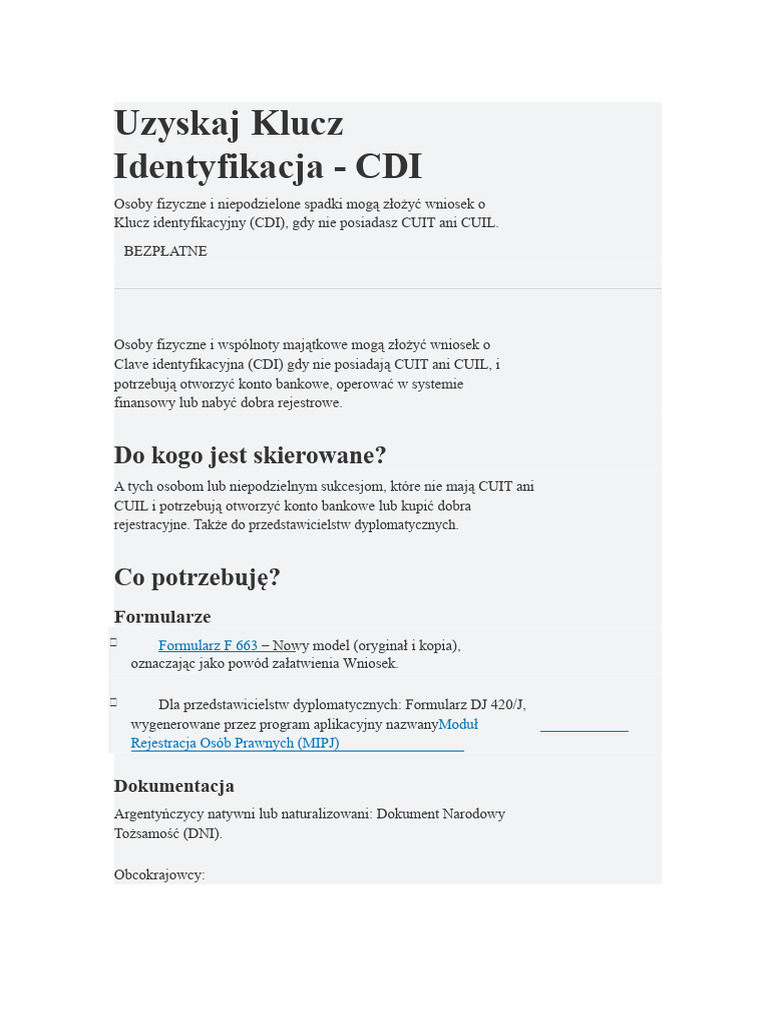 Cdi - Klucz Identyfikacyjny | PDF