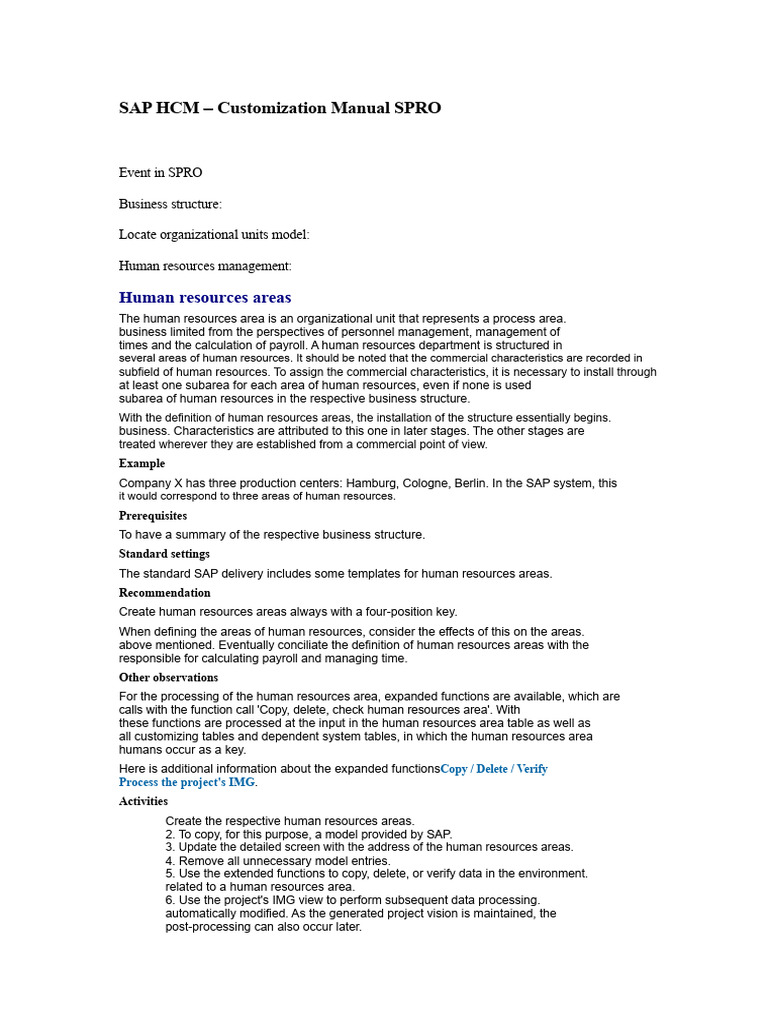 SAP HCM - Customization Manual | PDF | Human Resources | System
